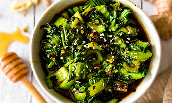 Recipe: Honey Ginger Asian Greens - Core Goods